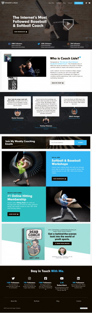 Coach Lisle, a WordPress website example by BeautifulPress