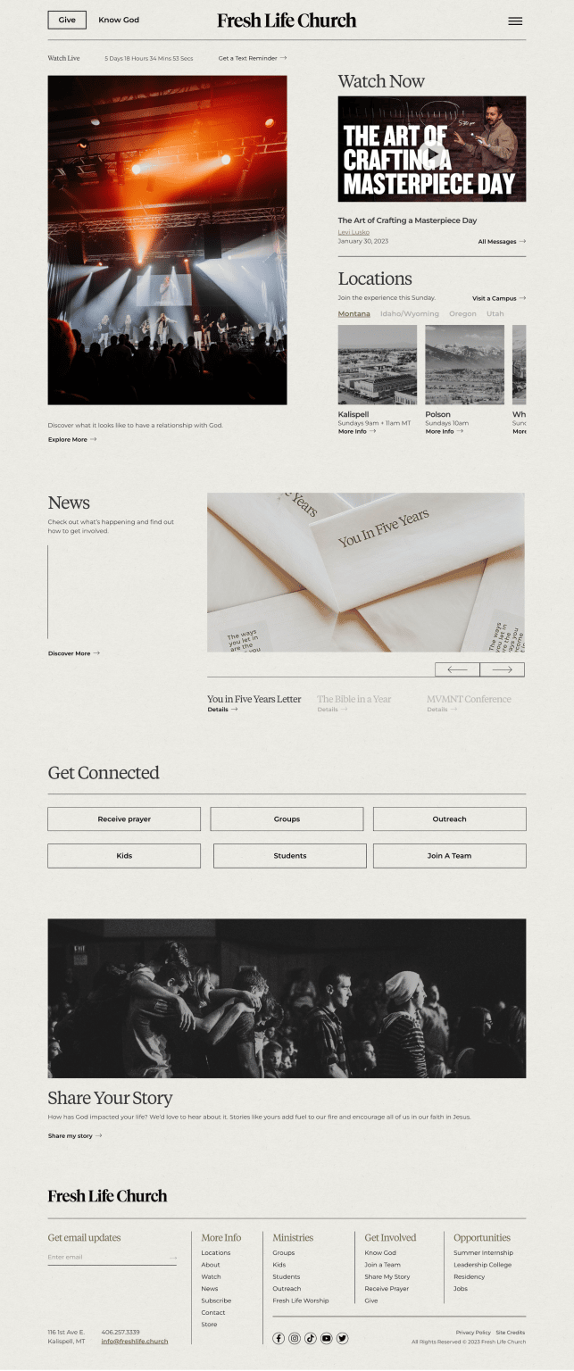 Fresh Life Church, a WordPress website example by BeautifulPress